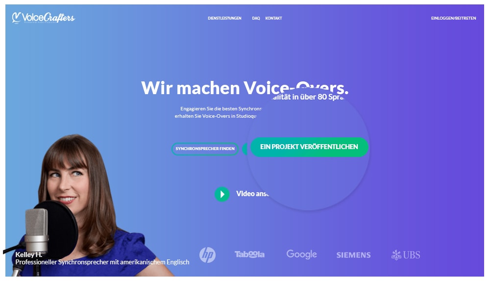 Voice Crafter | Voice-Over-Marktplatz | Professionelle Sprecher